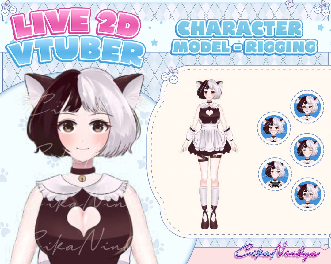 Elegant Vtuber Live2d Maid Girl for Streamer Vtuber Model - Etsy