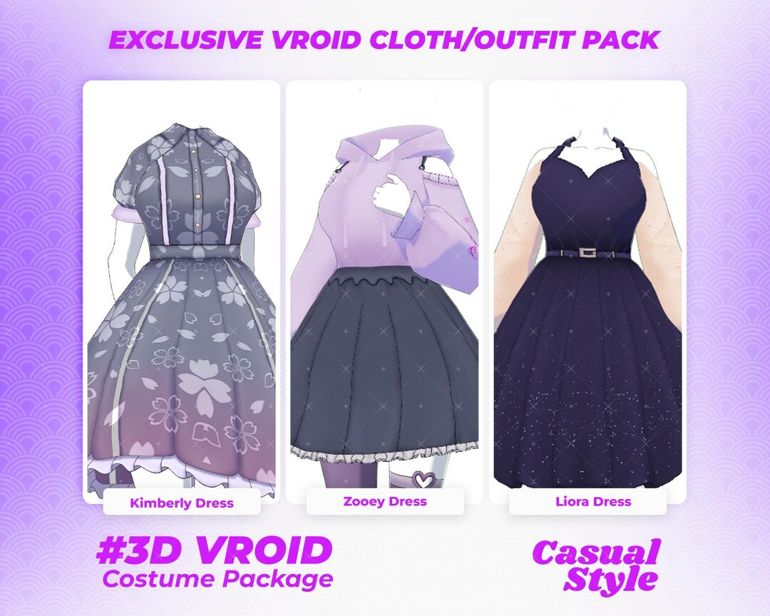 3D Vroid Clothes | Relaxed & Trendy Casual Wear for Vroid Avatars | VRM ...