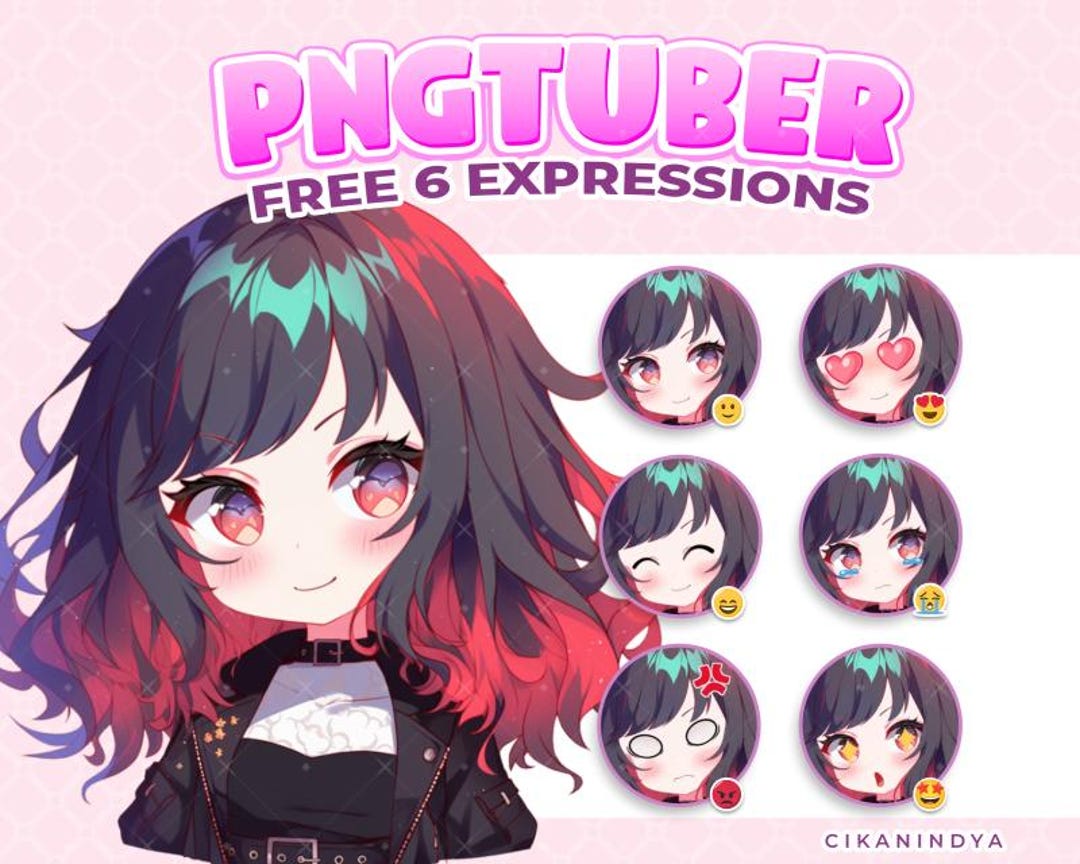 Custom-like Pngtuber – Edgy Rock-inspired Chibi Model for Streamers - Etsy
