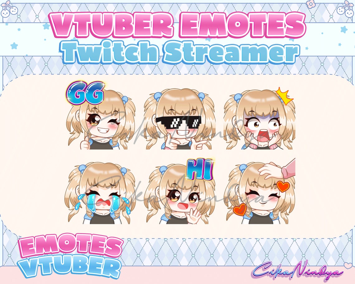 Vtuber Emote Chat Widget Raid Emote Game Emote Emote - Etsy