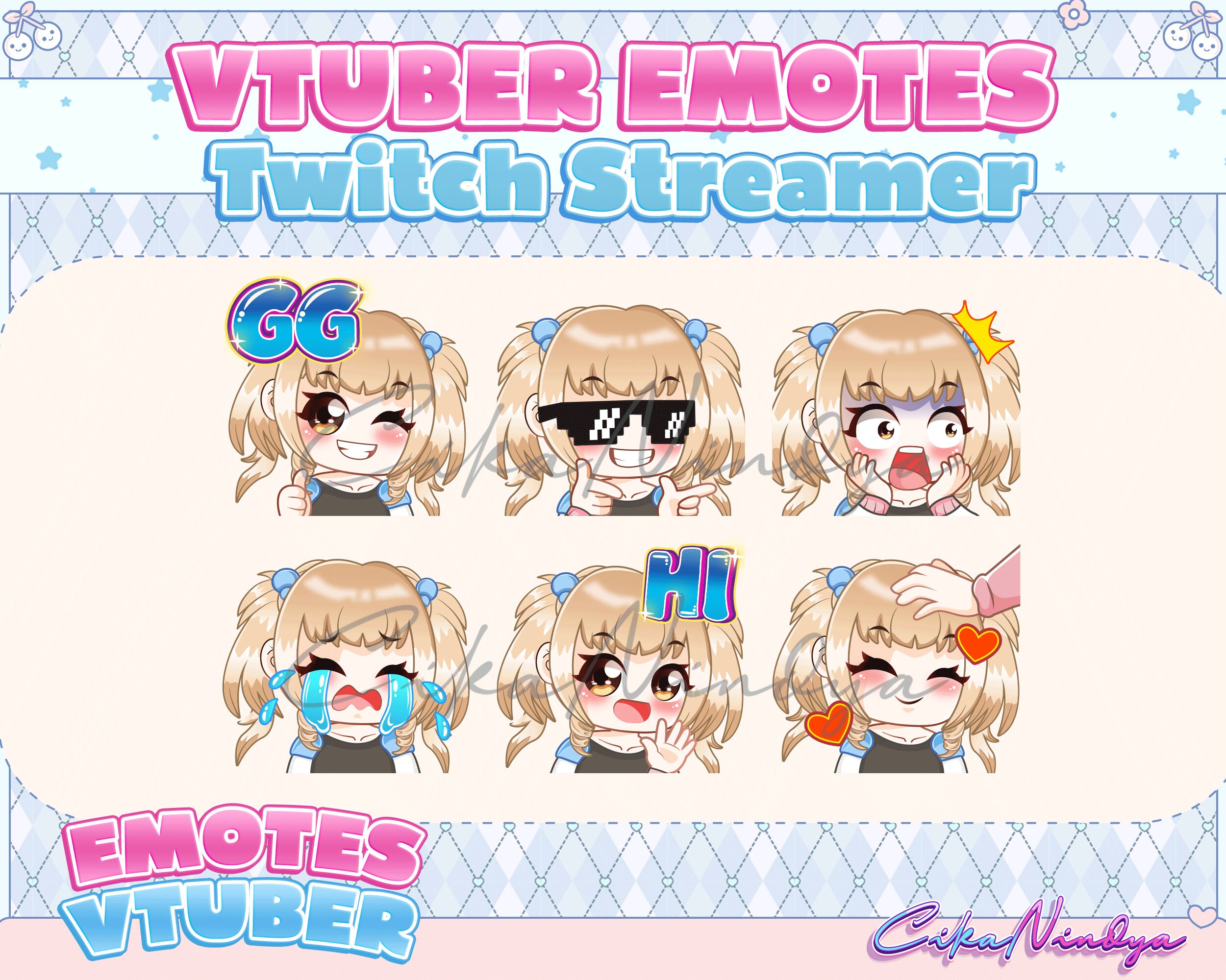 Vtuber Emote Chat Widget Raid Emote Game Emote Emote - Etsy
