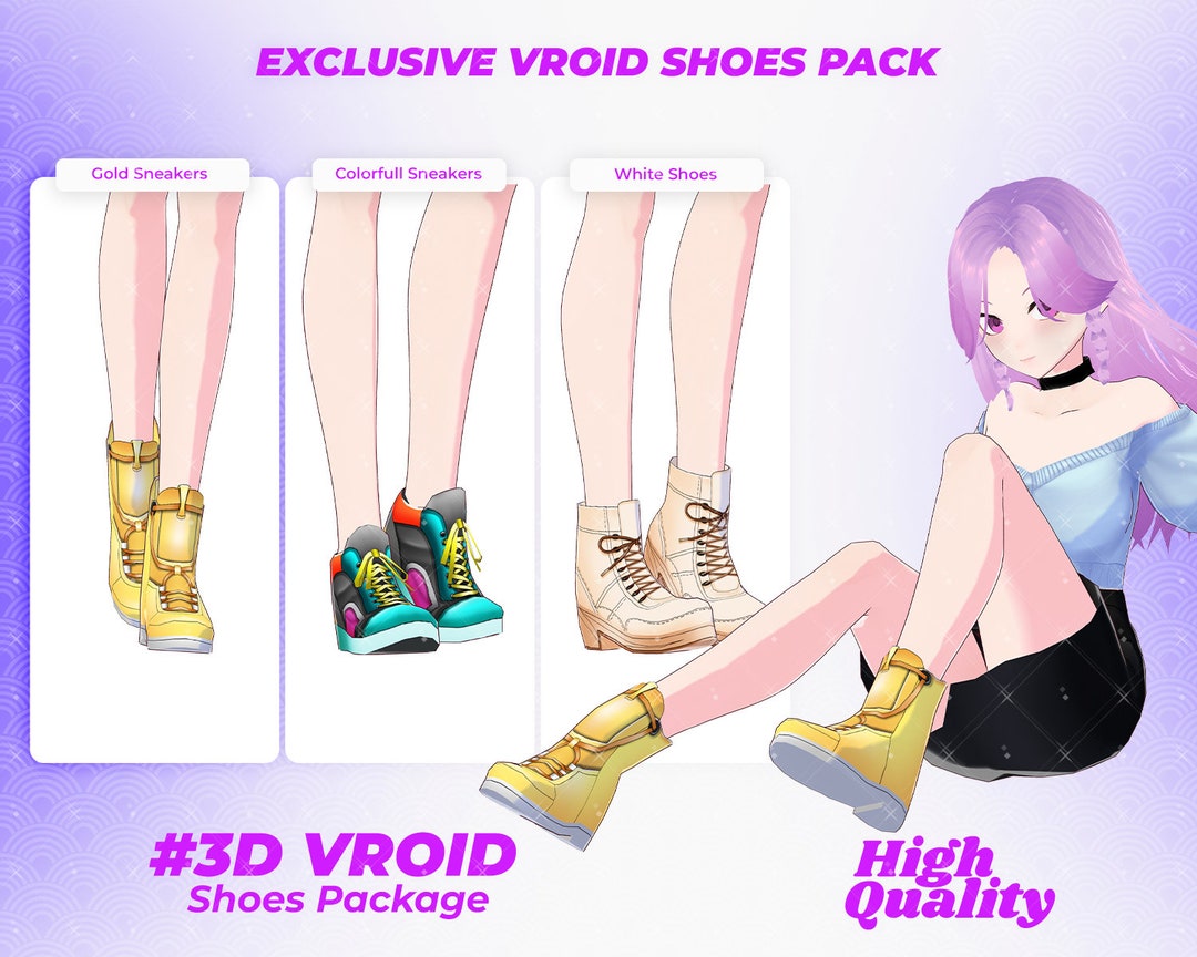 3D Vroid Shoes Pack: Streaming Avatar Footwear (.vroidcustomitem) - Etsy