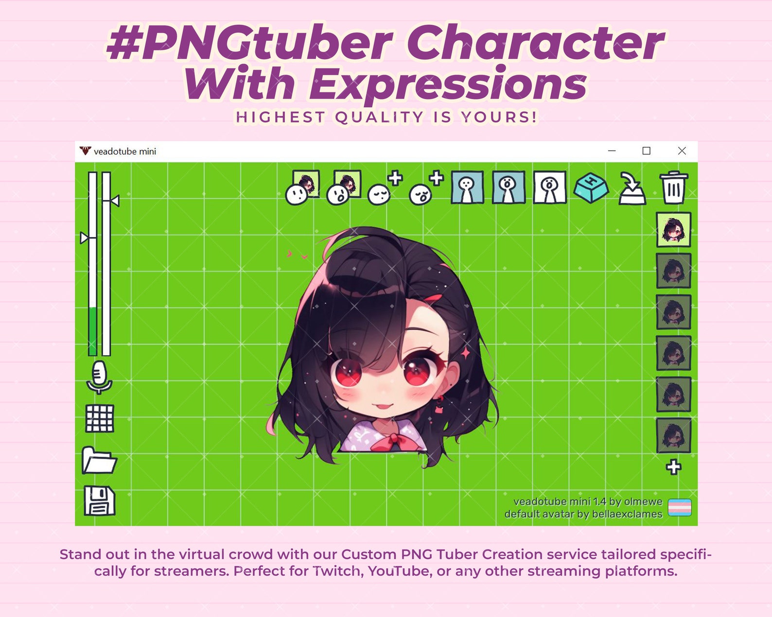 PNG Tuber Adorable Chibi PNG Tuber Pack for Anime Lovers 12 Expressions ...