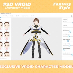 3D Vroid Character Valvet Sunny Anime Girl Perfect for Vtubing - Vtuber ...