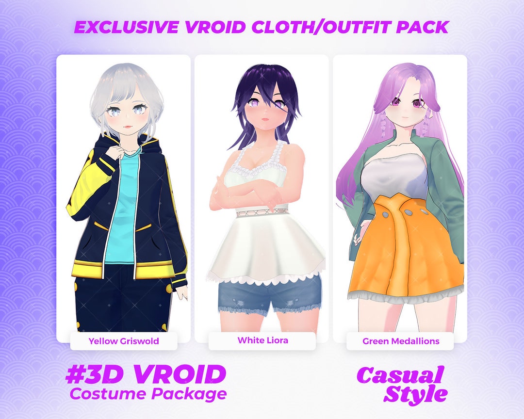 Stream in Style With Effortless Vroid Outfits - Vroid Clothing Pack ...