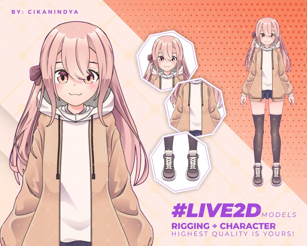 Live2d Vtuber Model: Streamer Avatar With 8 Expressions - Etsy