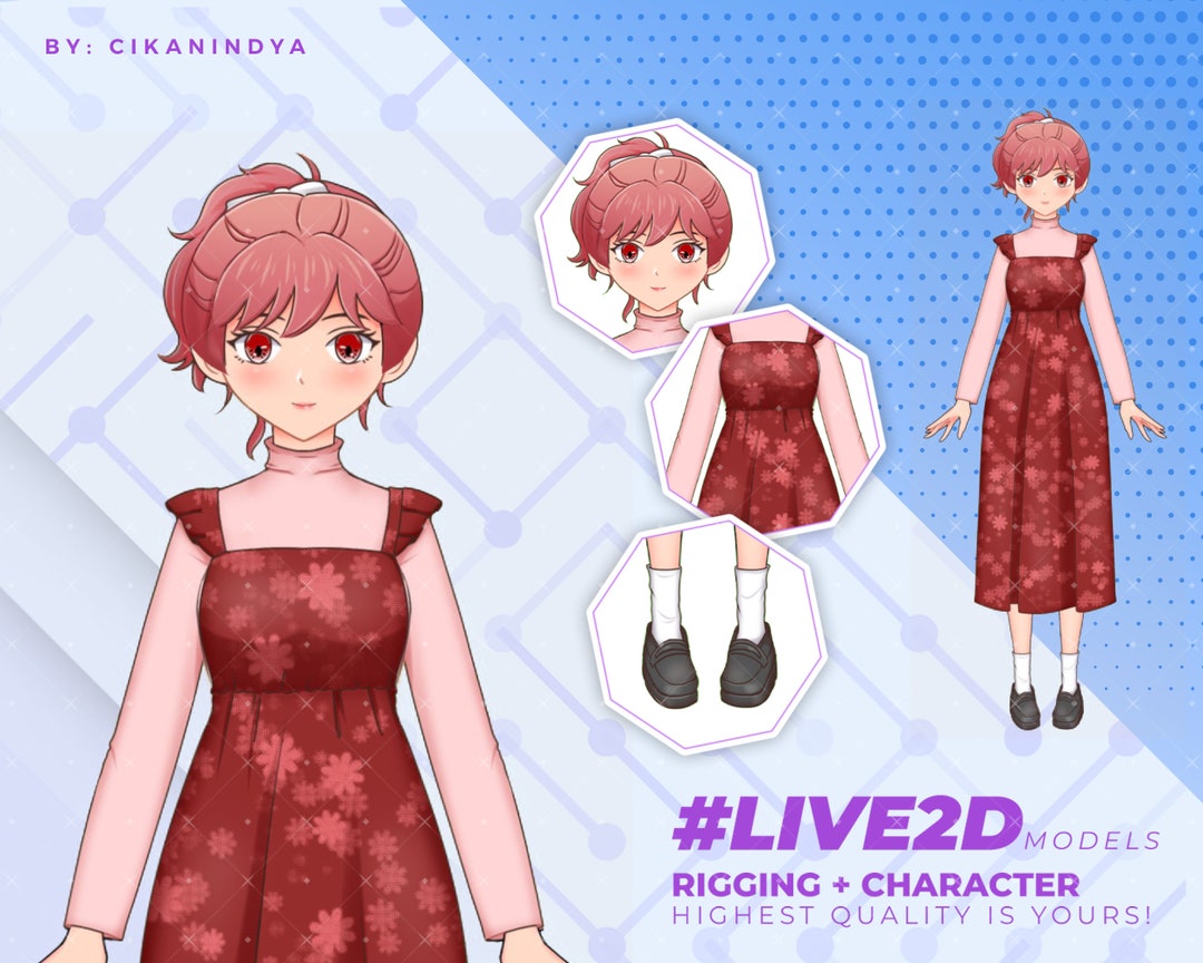 Elegant Dress Vtuber Model: Premade Chara Avatar With 8 Expressions - Etsy