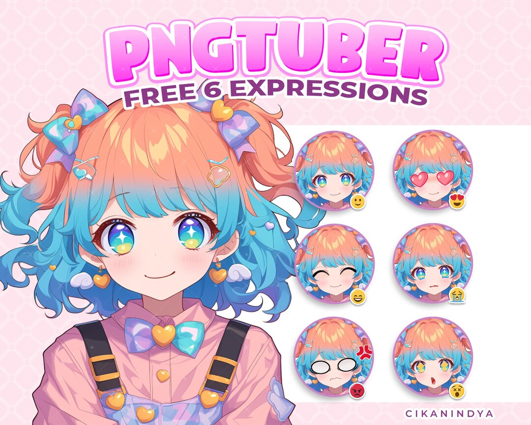 PNG Tuber | Perfect Vtuber Character for Streams | Get 6 Poses | Kawaii ...