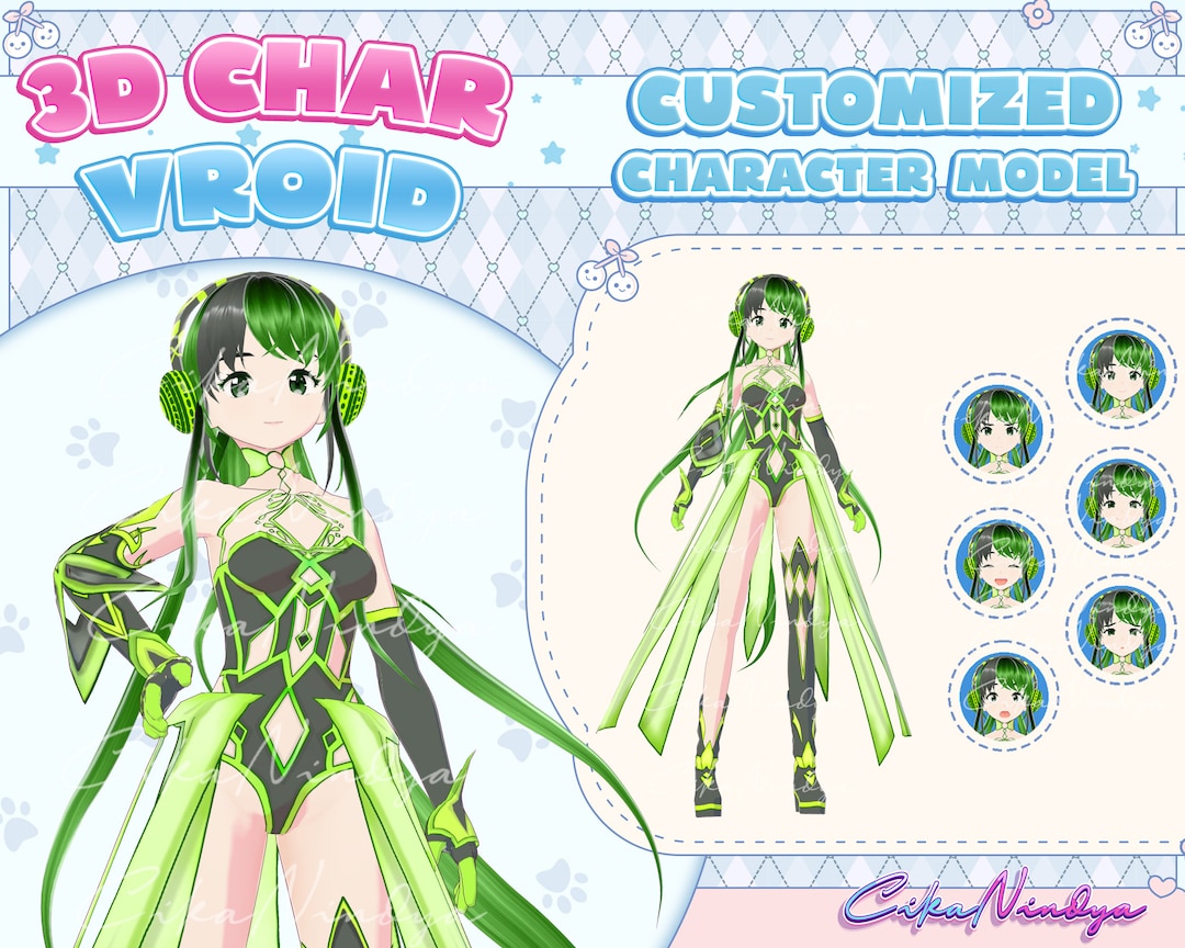 3D Vroid Character Vtuber Model Free 3d Model Vtuber Model - Etsy