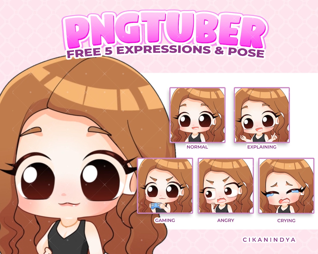 Chibi Emma Pngtuber Model: 5 Poses, Customizable Stream Avatar - Etsy