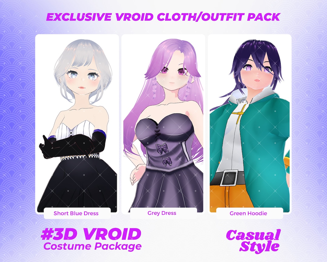 Vroid Clothing Pack, Vroid Assets, Vroid Girl, Casual Dresses, Virtual ...