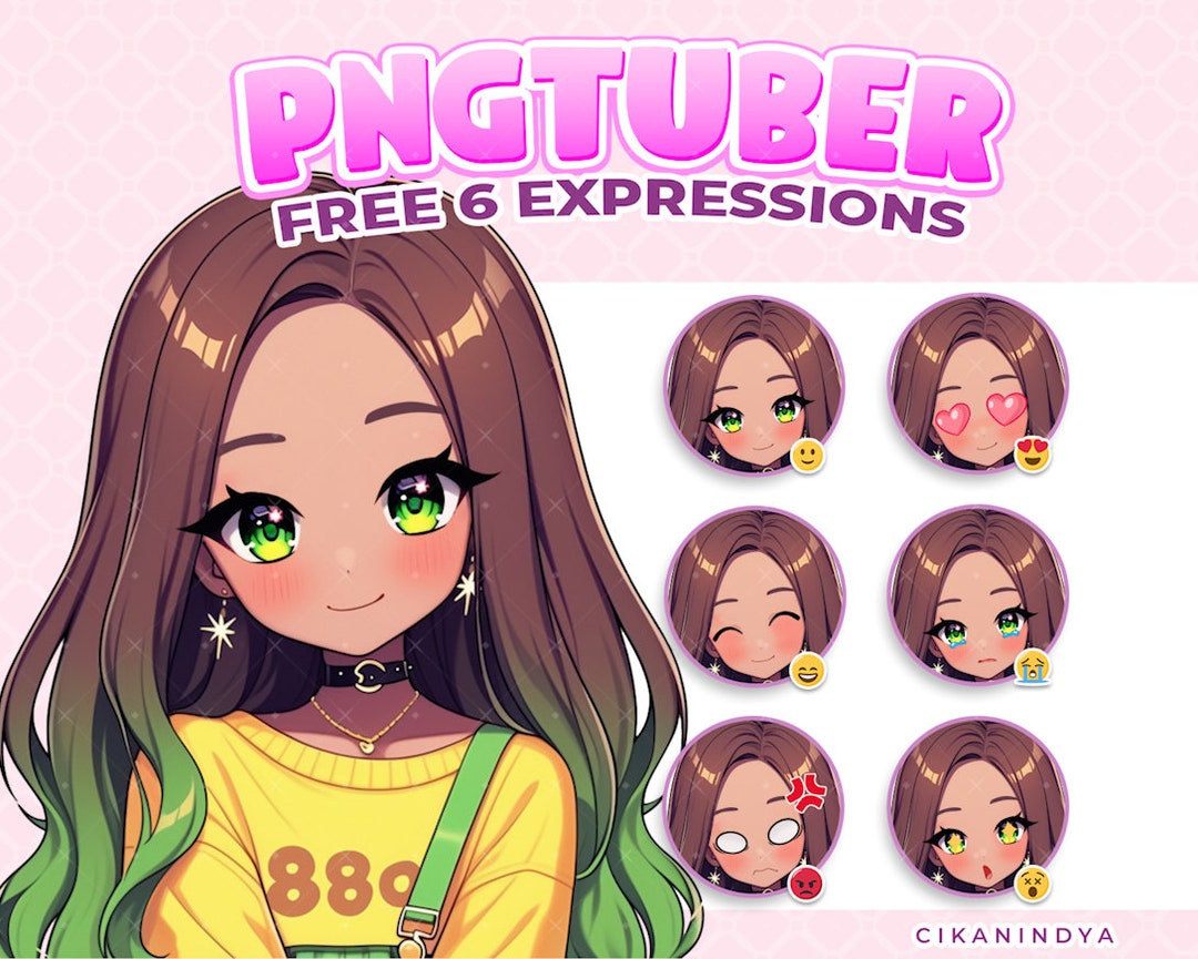 Playful Little Girl Pngtuber: 6 Poses for Streams - Etsy