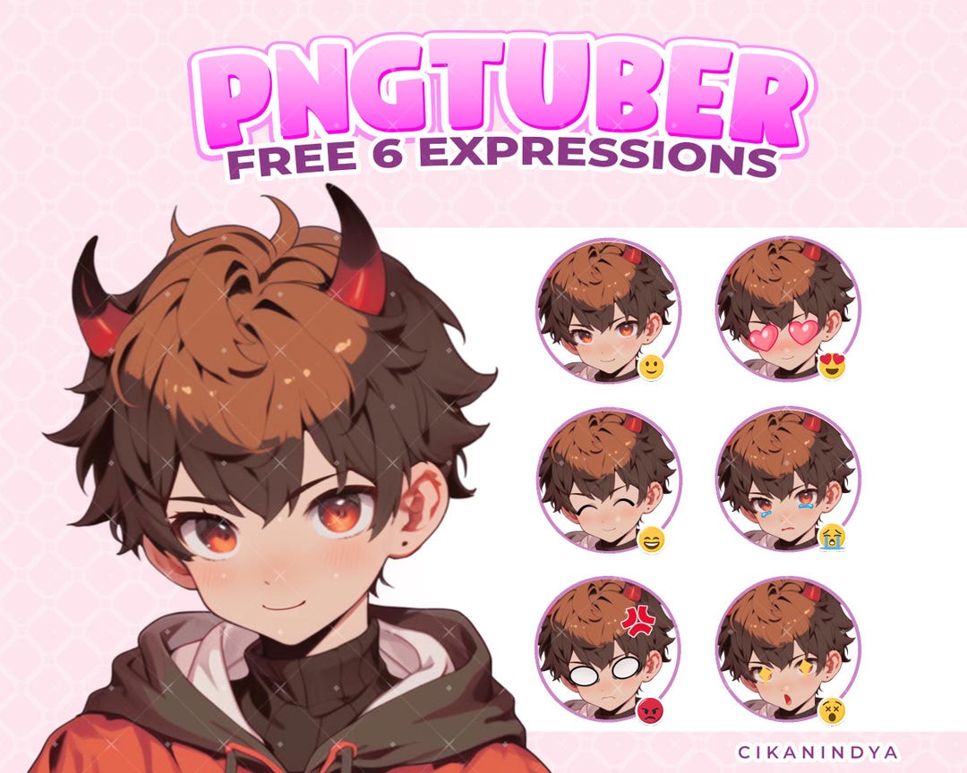 Custom-like Pngtuber – Smooth Animated Male Demon Model - Etsy