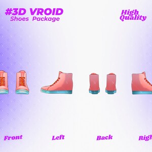 3D Vroid Shoes Pack: Custom Streamer Avatar Footwear (.vroidcustomitem ...