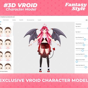 3D Vroid Character, Vroid, 3D, 3d Model Commission, 3d Model - Fiery ...