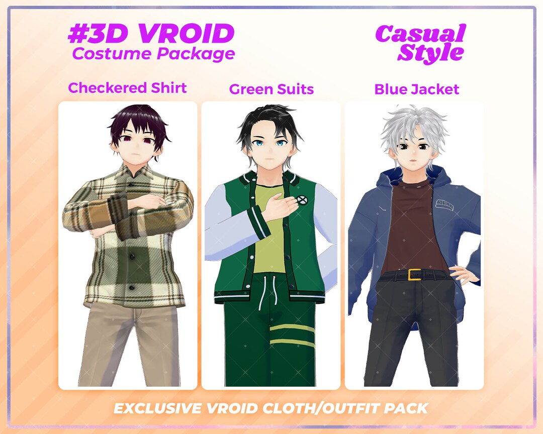 Vroid Clothing Pack, Vroid Outfit, Cosplay Costume, Vroid Assets ...