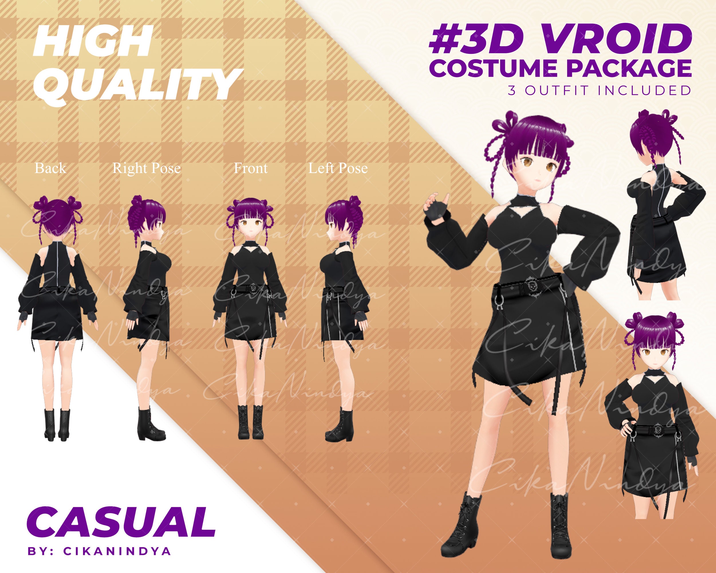 Vroid Clothing Pack Cosplay Costume Kawaii Clothes Vroid - Etsy
