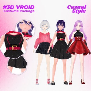 Vroid Clothing Pack, 3D Apparel, Girl's Wardrobe, Vroid Assets, Eye ...