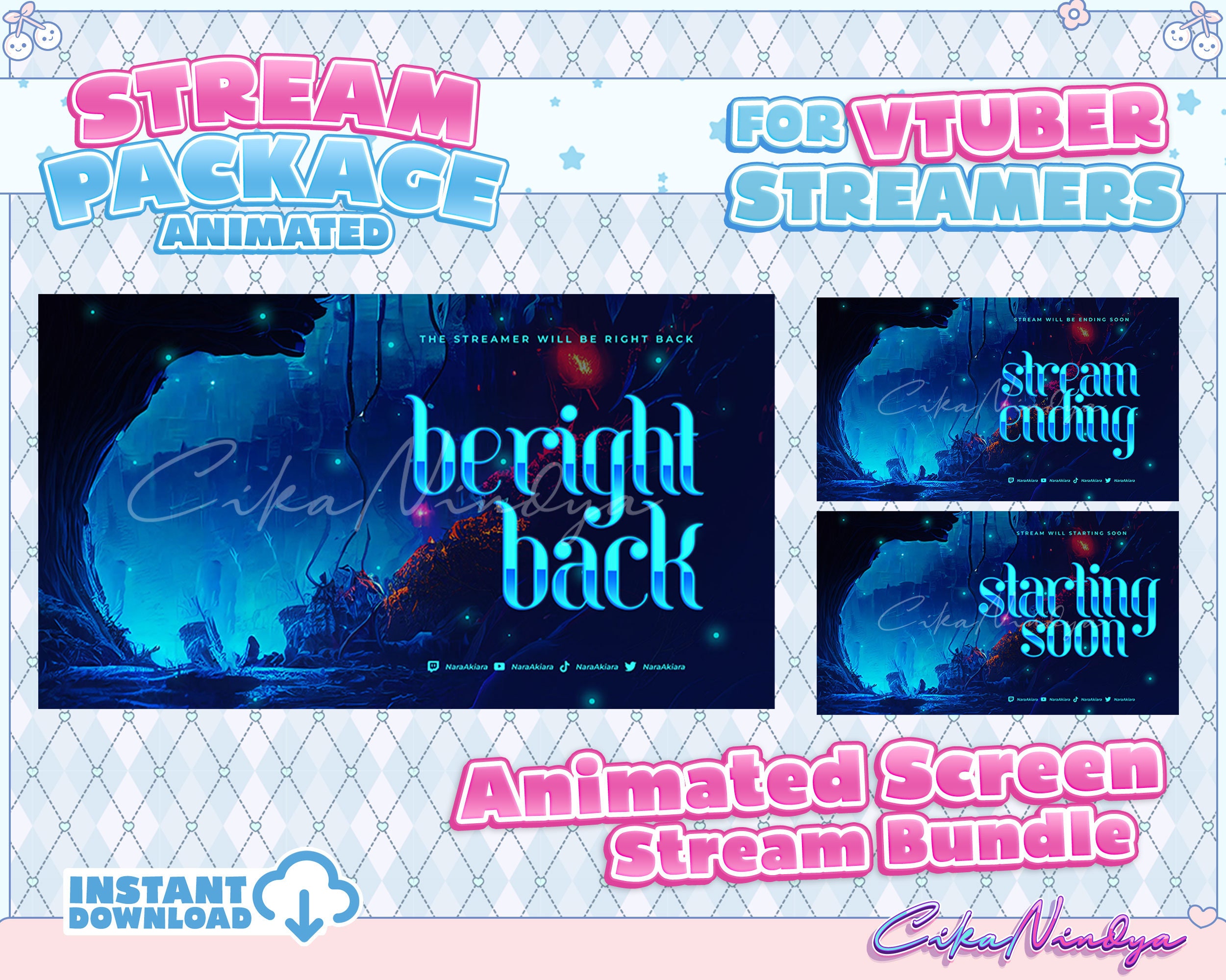 Vtuber Overlay Twitch Overlays Overlay Overlay Twitch - Etsy