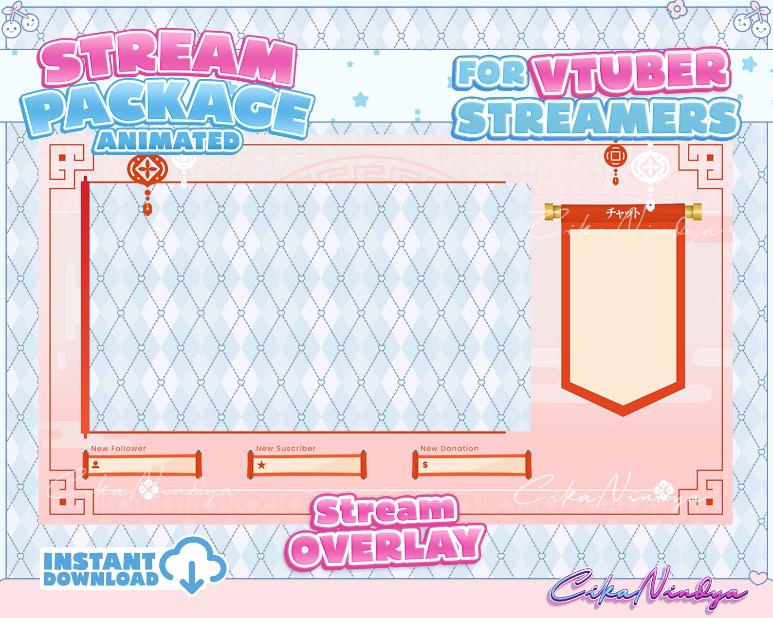 Vtuber Overlay Vtuber Twitch Overlays Stream Overlay - Etsy