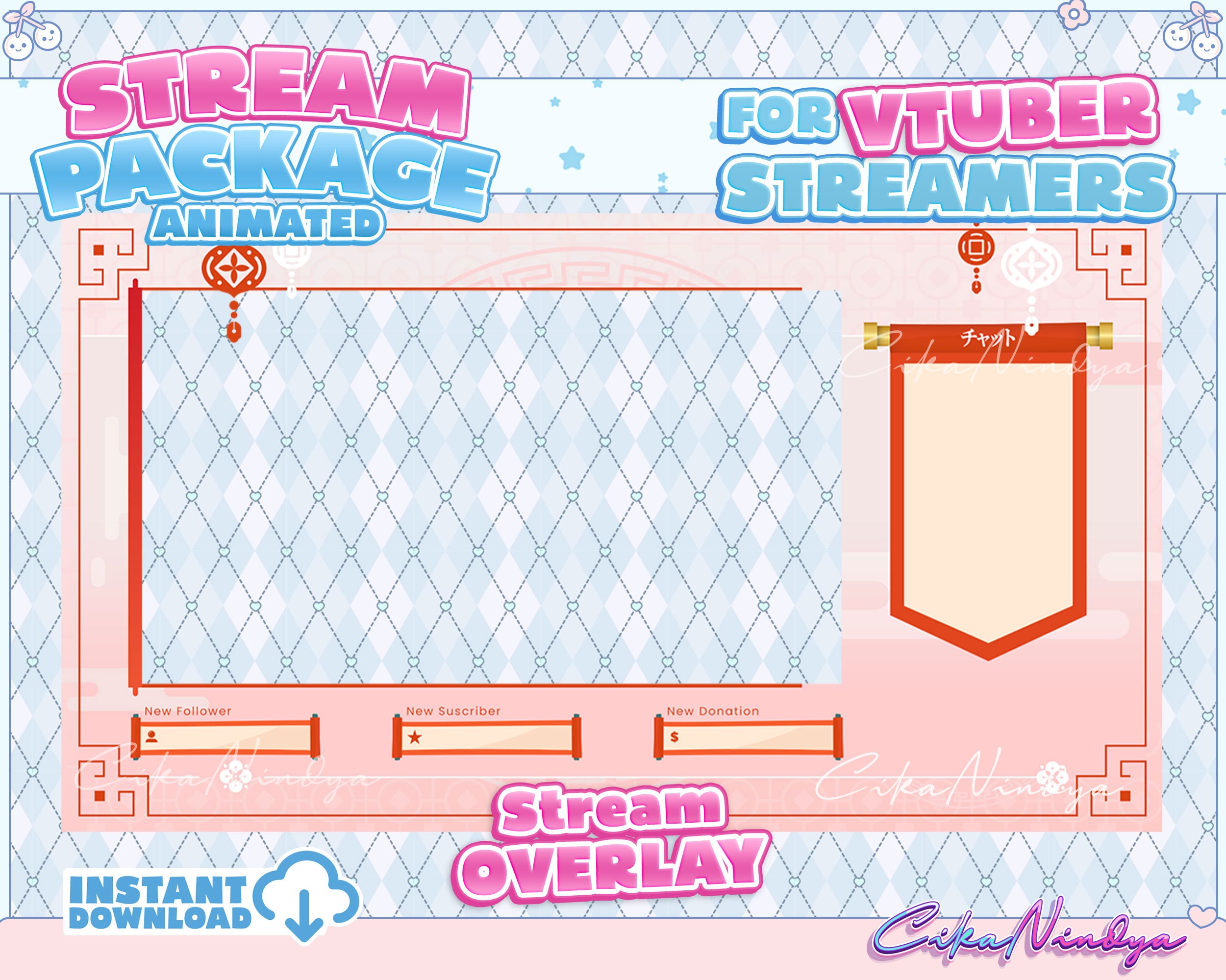 Vtuber Overlay Vtuber Twitch Overlays Stream Overlay - Etsy