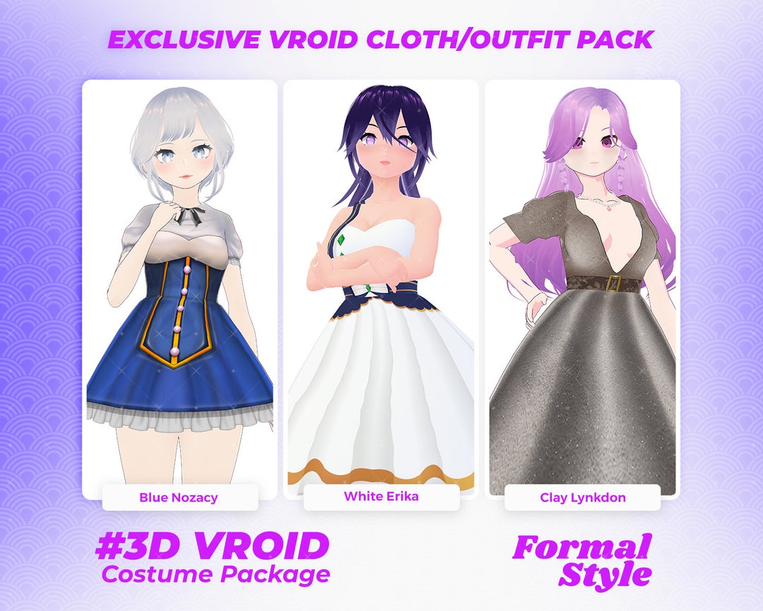 Virtual Exquisite Vroid Gowns for the Fashionable Streamer - Vroid ...