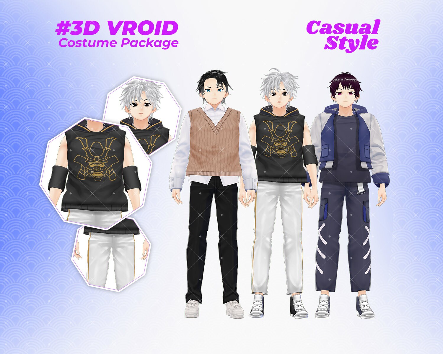 Metro Modern Man 3D Vroid Urban Casual Collection Vroid Clothing Pack ...