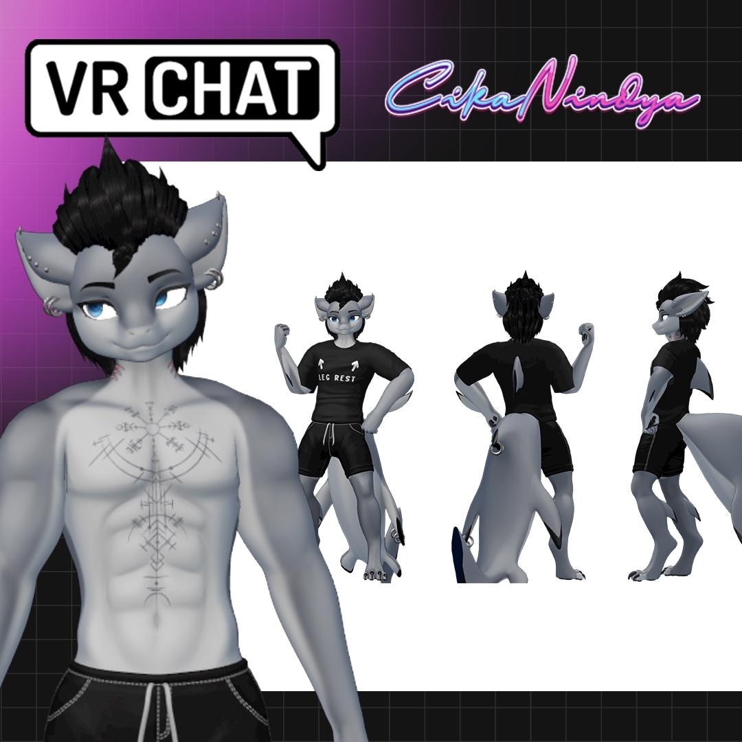 Vrchat Furry Avatar | Kurofin Shark Vrchat | Fierce Male Shark Avatar ...