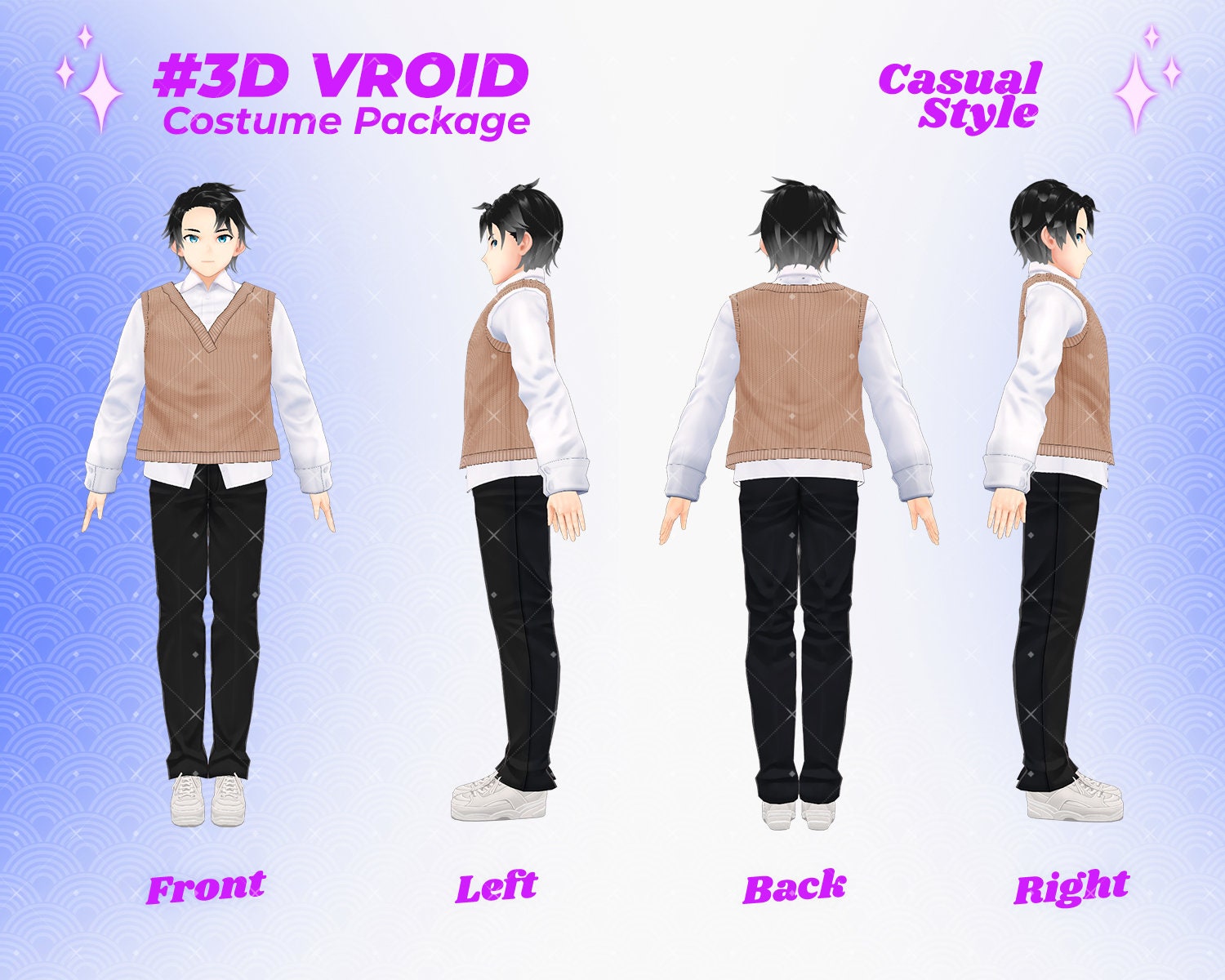 Metro Modern Man 3D Vroid Urban Casual Collection Vroid Clothing Pack ...