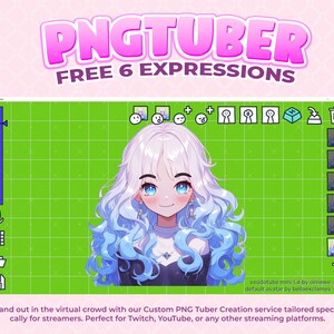 Ice Princess PNG Tuber: Blue Ombre Hair, 6 Poses, Vtuber Assets - Etsy