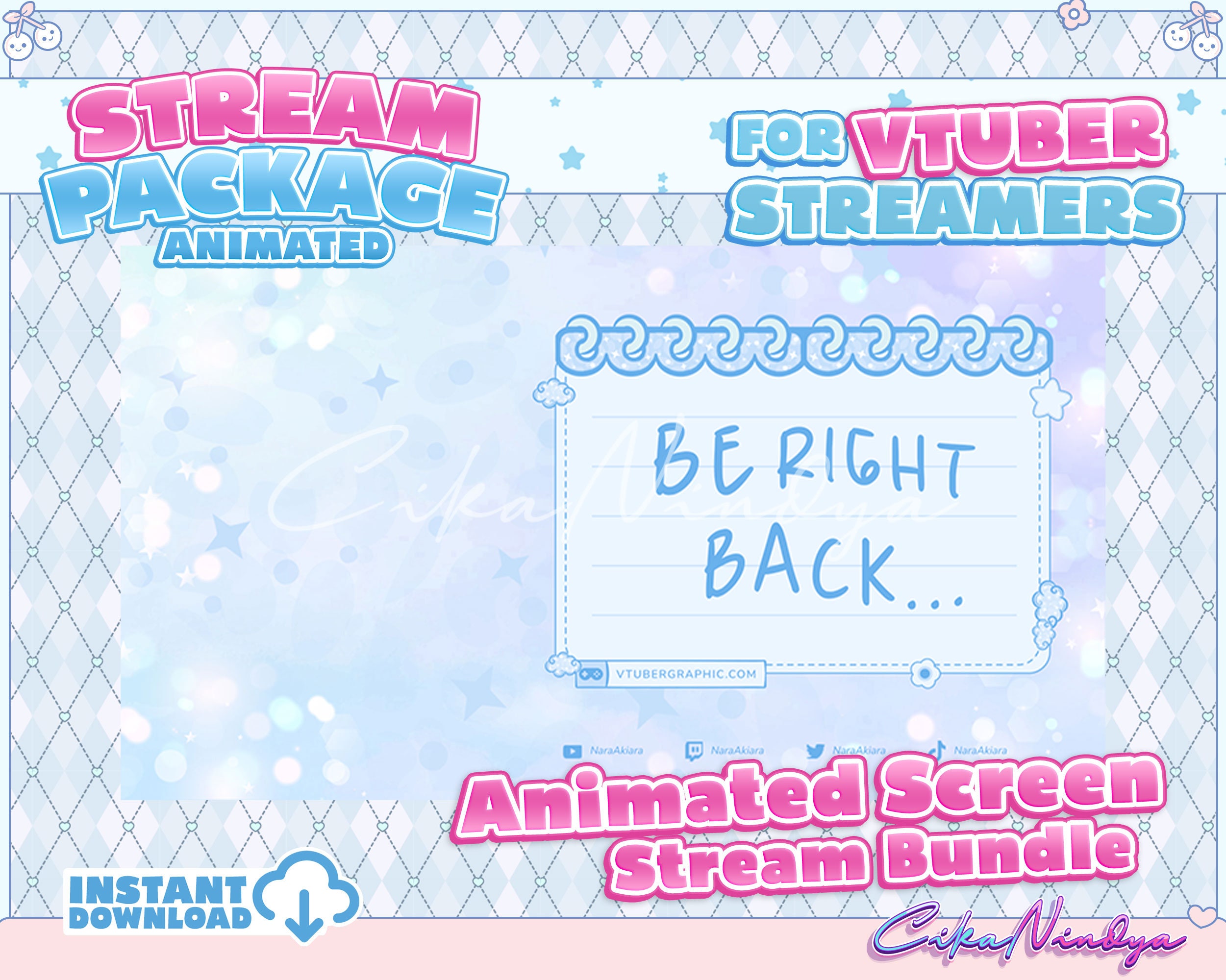 Vtuber Overlay Vtuber Twitch Overlays Stream Overlay - Etsy