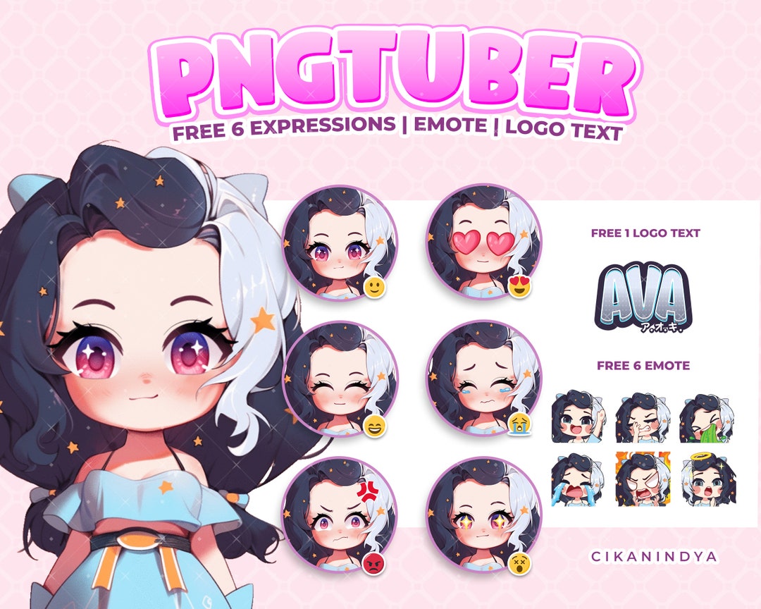 Eva PNG Tuber Avatar: 6 Poses, Logo Text (veadomini File) - Etsy