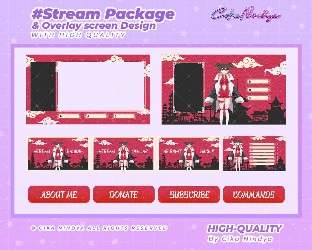Vlogger's Dream Overlay Set Stylish Graphic for Lifestyle Streaming ...