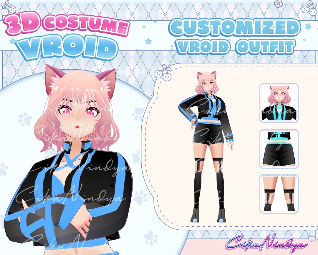 Buy 3D Vroid Costume, Vroid Clothes, Kawaii Clothes, 3d, Doll Clothes ...