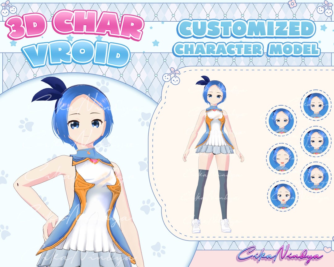 3D Vroid Character 3d Model Commission Vroid 3D Modelin - Etsy