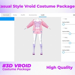 3-in-1 Vroid Outfit Pack: Sparkle & Style, Casual Glamour - Etsy