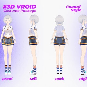 Vroid Girl Streamer Fashion Pack - Vroid Clothing Pack, Casual Vroid ...