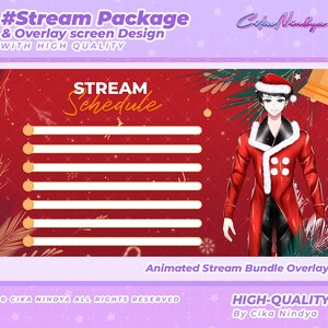 Vtuber Overlay, Virtual Overlay Set, Digital Interaction Dynamic Overlay Package Christmas ...