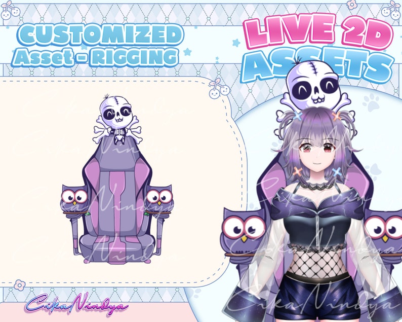 Skeleton Chair Vtuber Asset: 2D Animated Stream Overlay (PNG) - Etsy