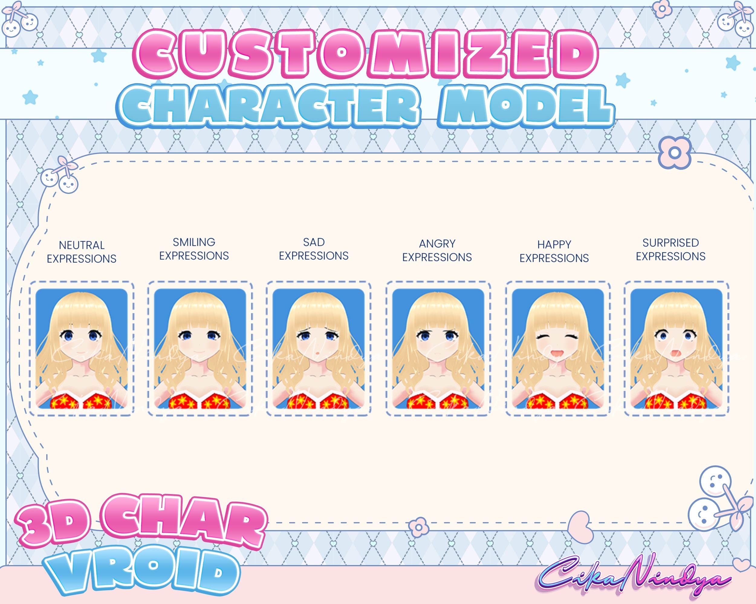 3D Vroid Character Vtuber Model Streamer Avatar Add - Etsy