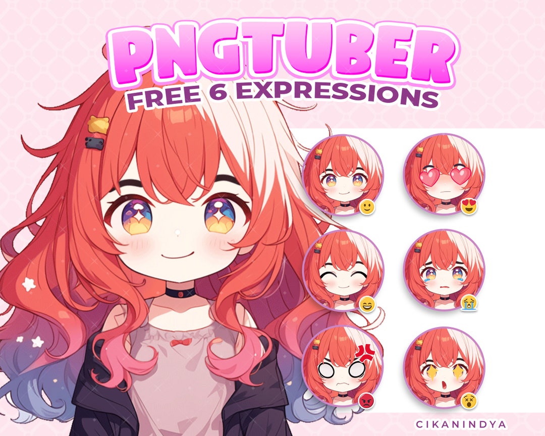 PNG Tuber Girl Avatar: 12 Poses for Dynamic Streams - Etsy