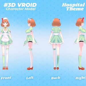 3D Vroid Character, Vtuber Model Free, 3d Model, Vtuber Model, Vroid, 3D Stand Out as a Nurse ...