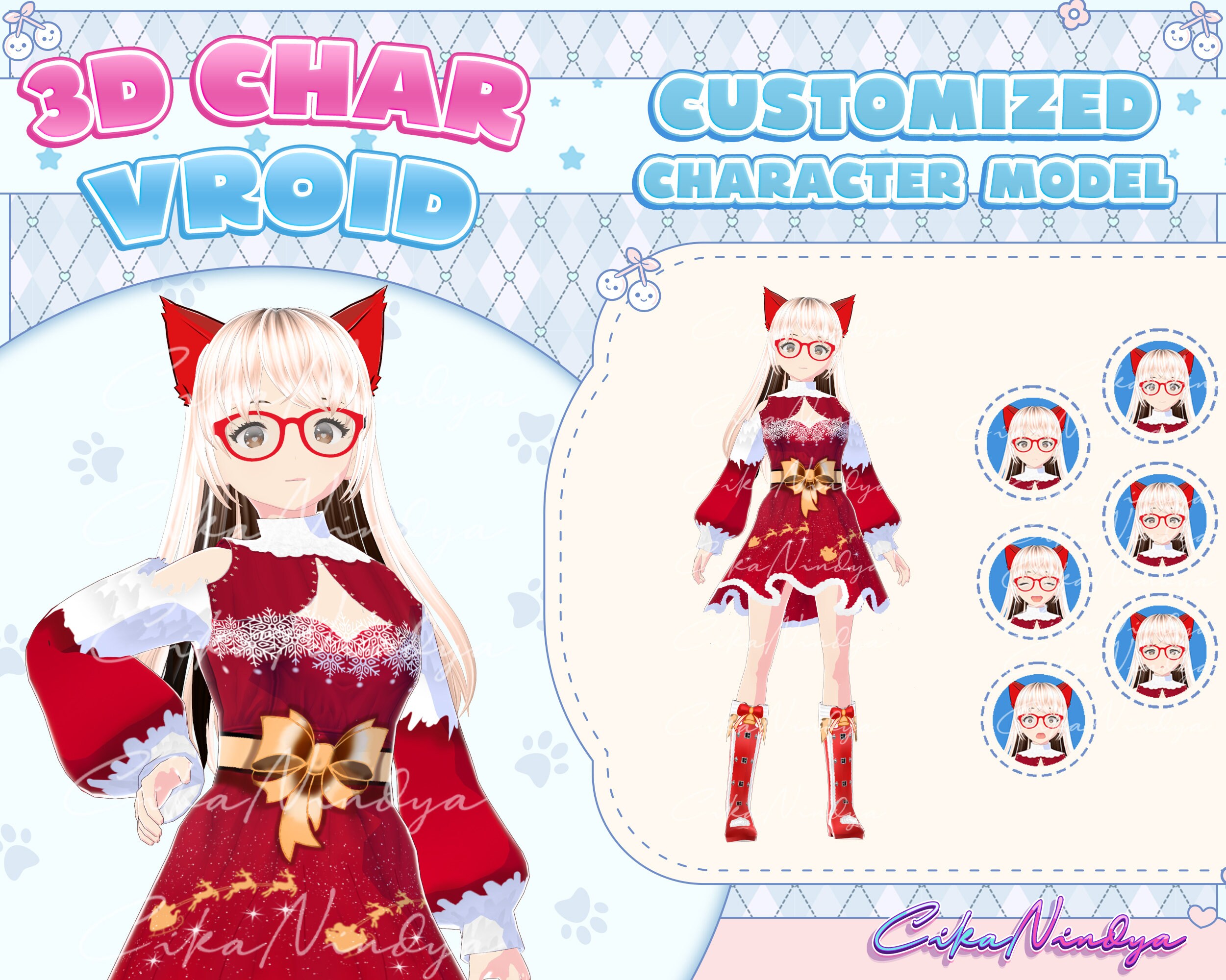 3D Vroid Character 3d Model Streamer Identity Vtuber Model - Etsy