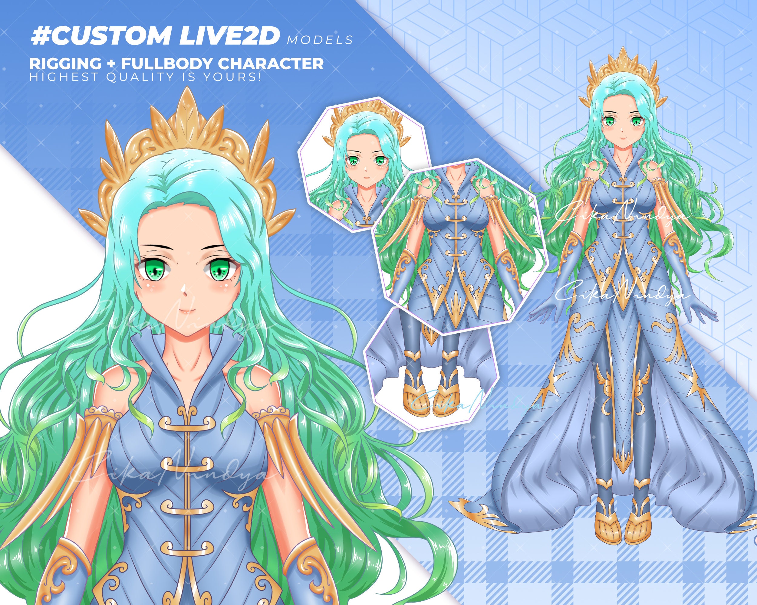 Custom Anime-style Live2d Model Creation for Vtubers FULL BODY - Etsy