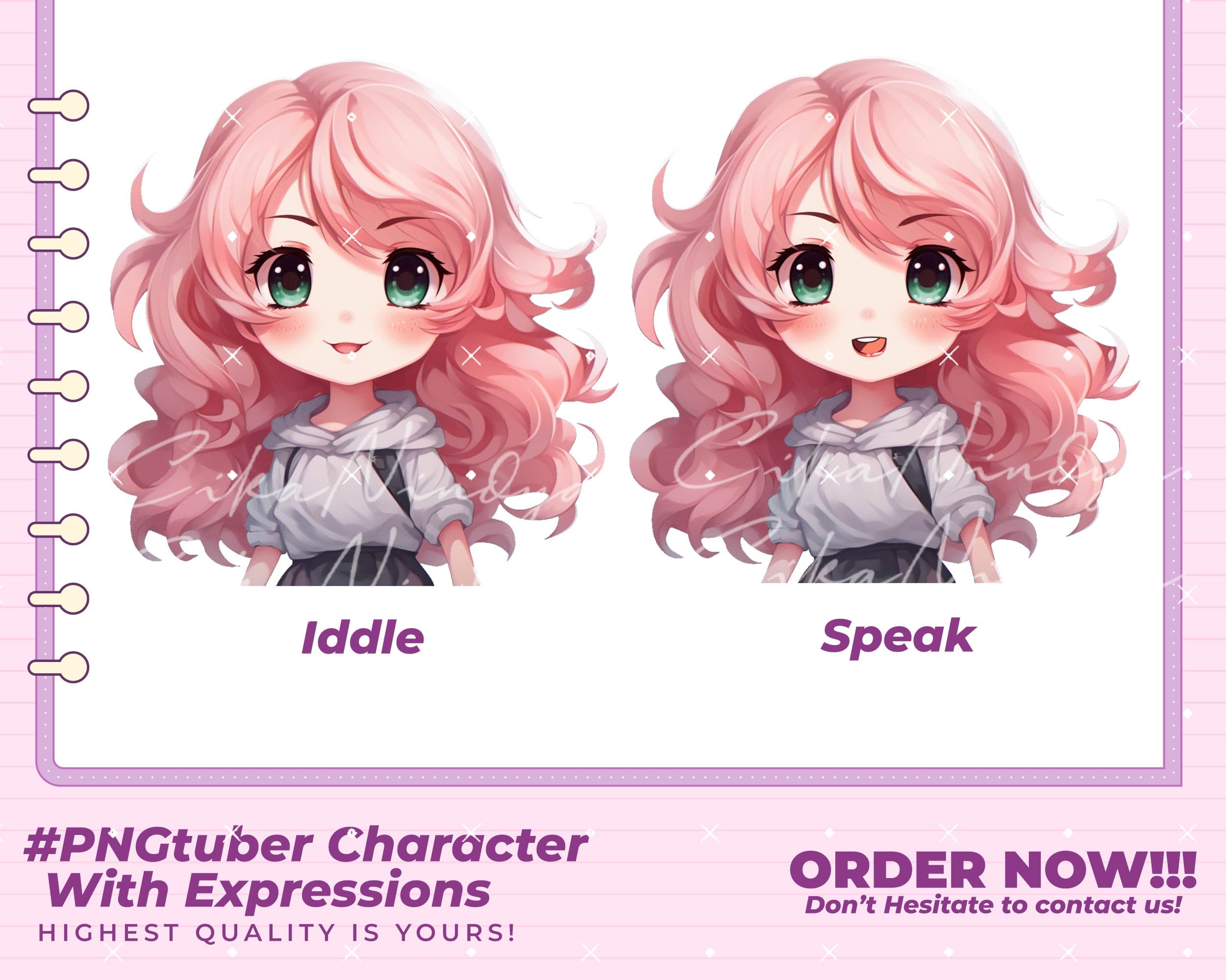 Pngtuber, Pngtuber Twitch, Pngtuber Model, Pngtuber Premade - Cute ...