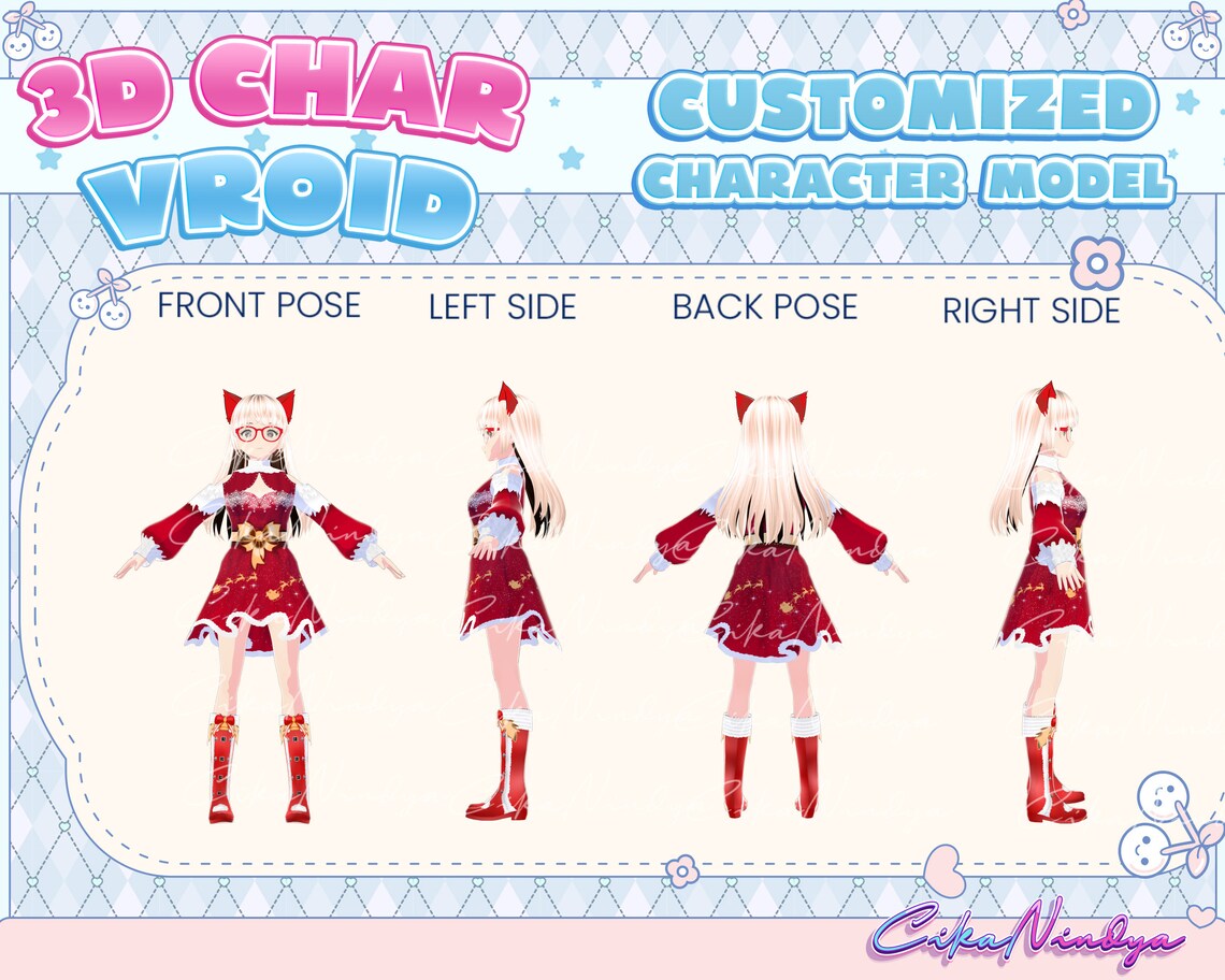 3D Vroid Character 3d Model Streamer Identity Vtuber Model - Etsy