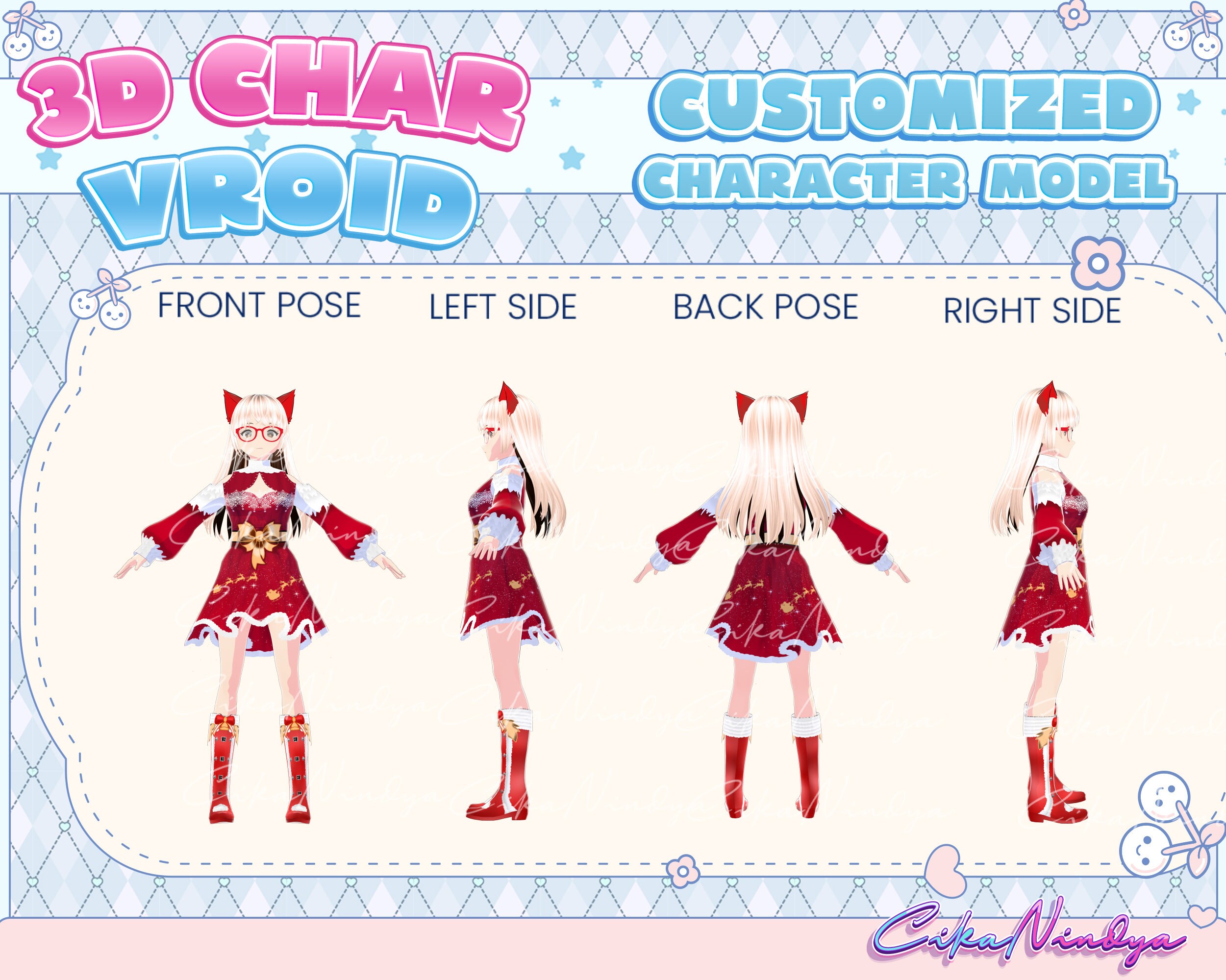 3D Vroid Character 3d Model Streamer Identity Vtuber Model - Etsy