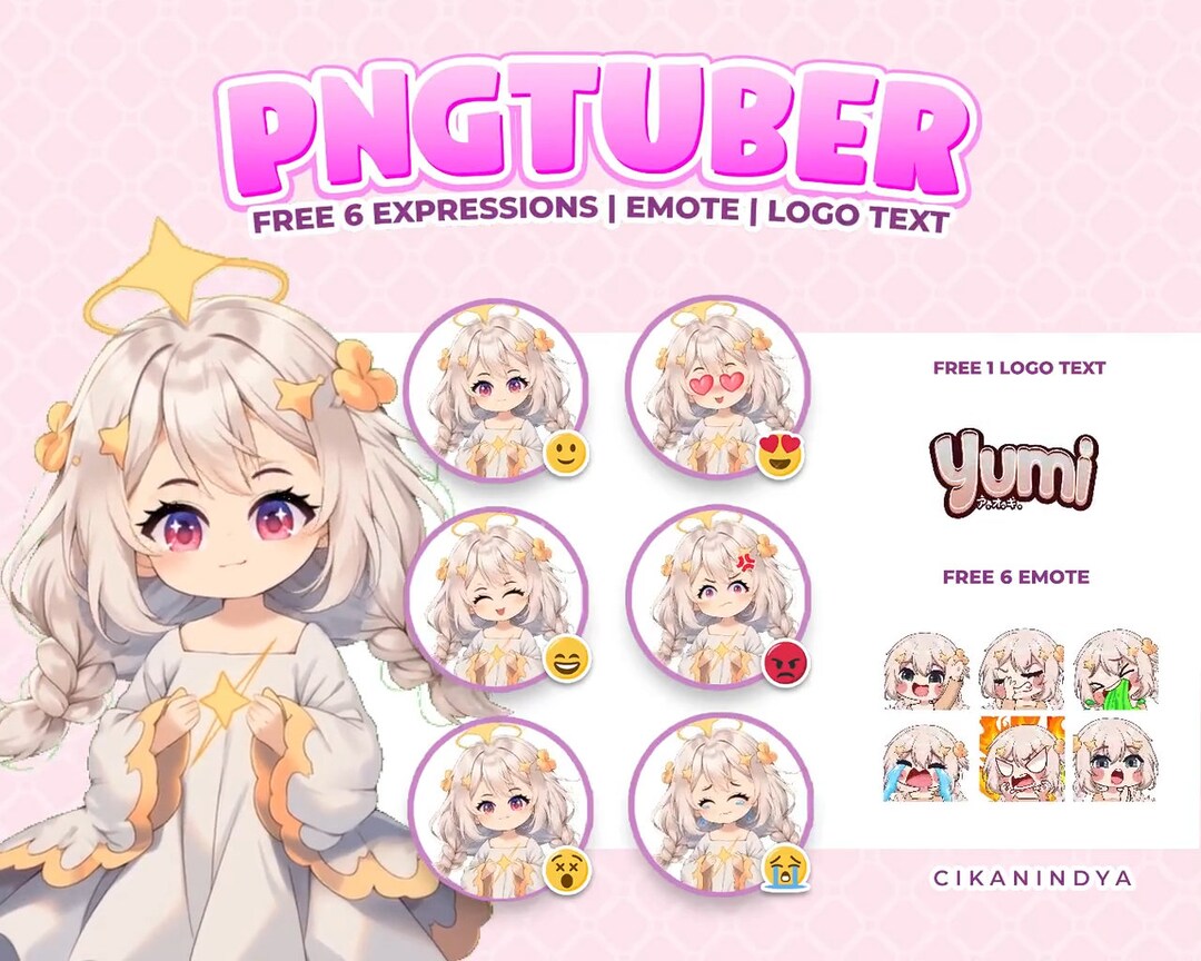 Yumi Chibi Pngtuber Avatar: Complete Streamer Pack - Etsy