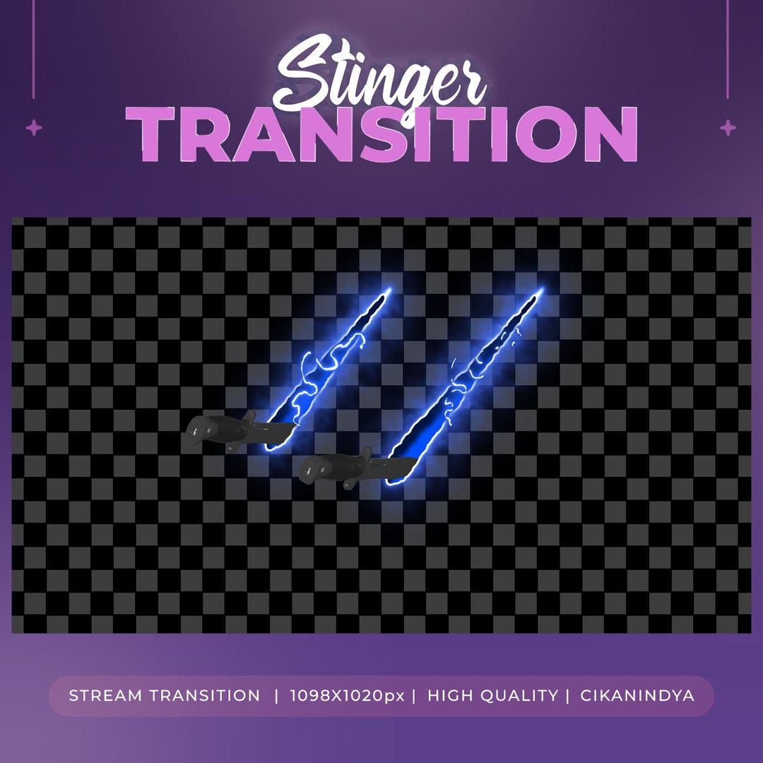 Stinger Transition | Dual Electric Blade Animation With Blue Lightning ...