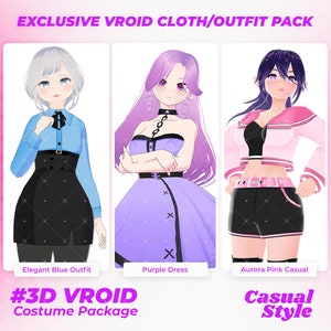 Vroid Clothing Pack, 3D Outfits, Avatar Wardrobe, Fashion Experience ...